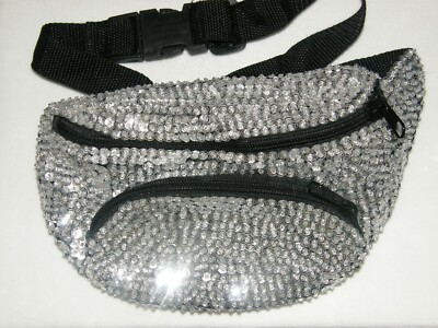SILVER SEQUIN FANNY PACK PURSE FANNYPACK CHRISTMAS GIFT NEW YEARS EVE ...