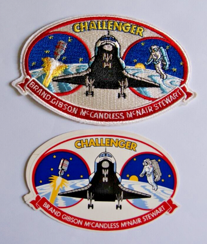 NASA Challenger Space Shuttle PATCH & STICKER 1984 STS-41-B Spacewalk Ship RARE | eBay UK