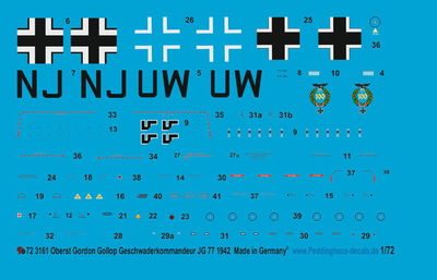 Peddinghaus 1/48 3162 Bf 109 F4 Colonel Gordon Gollob, Squadron ...
