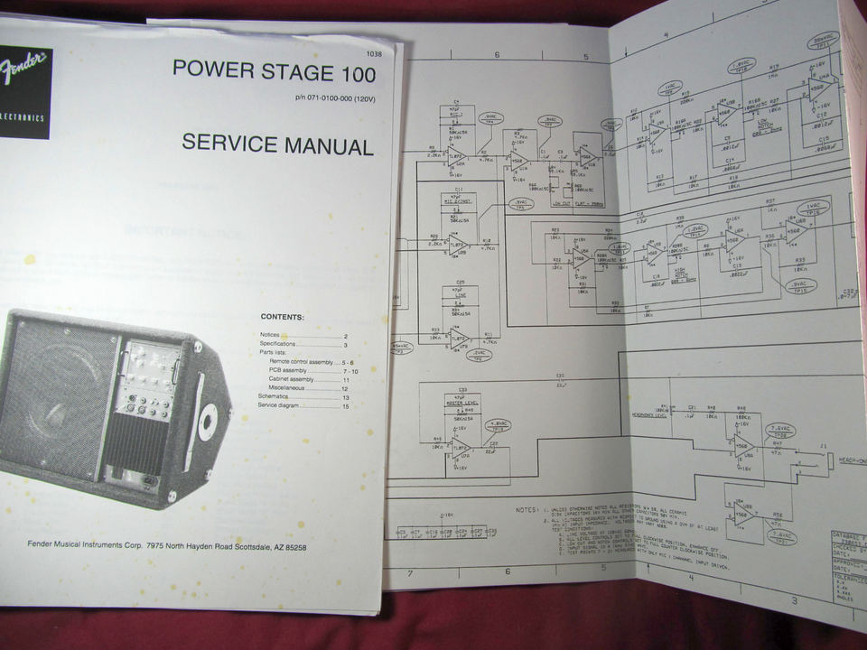 Fender Power Stage Monitor Service Manual | eBay