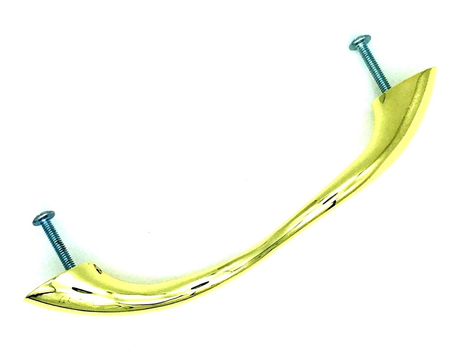 WAVY HANDLES 128mm polished brass cupboard door cabinet drawer pull ...