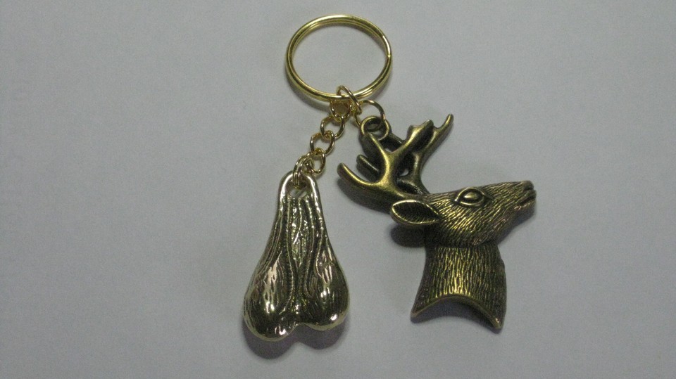 DeerAntler Buck Balls Key Rings Keychain Men's Key Chain Hunt Shirt ...