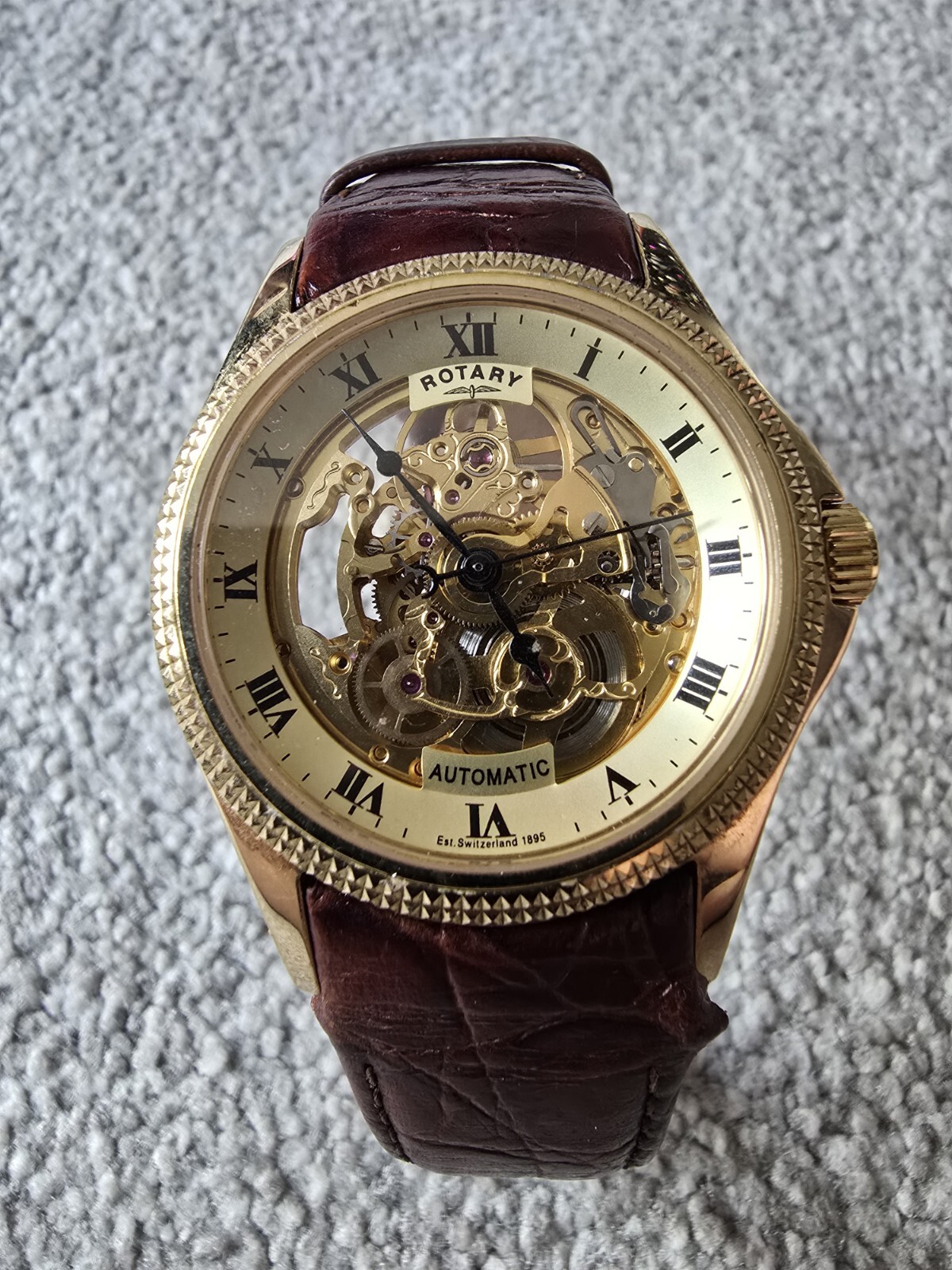 Mens Rotary Automatic Gold Limited Edition Skeleton W… - Gem