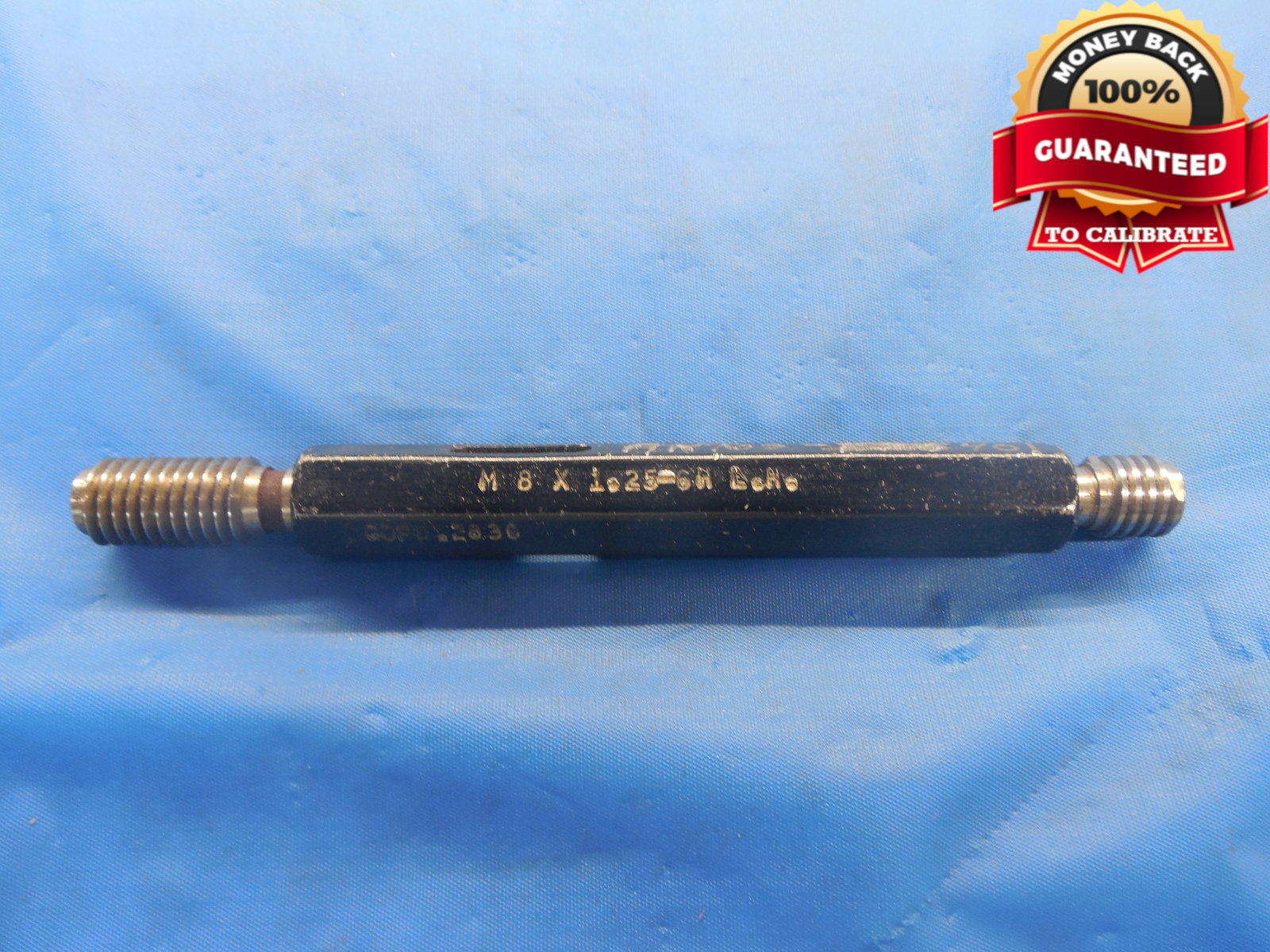 M8 X 1.25 6H LEFT HAND THREAD PLUG GAGE 8.0 GO NO GO P.D.'S = .2830 ...