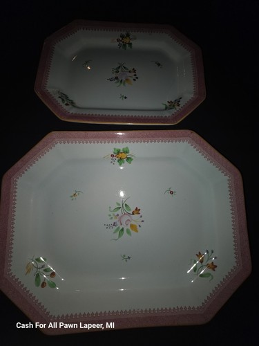 Adams Calyx Ware Lowestoft 11” & 14" Oval Serving Platter ~ VINTAGE | eBay