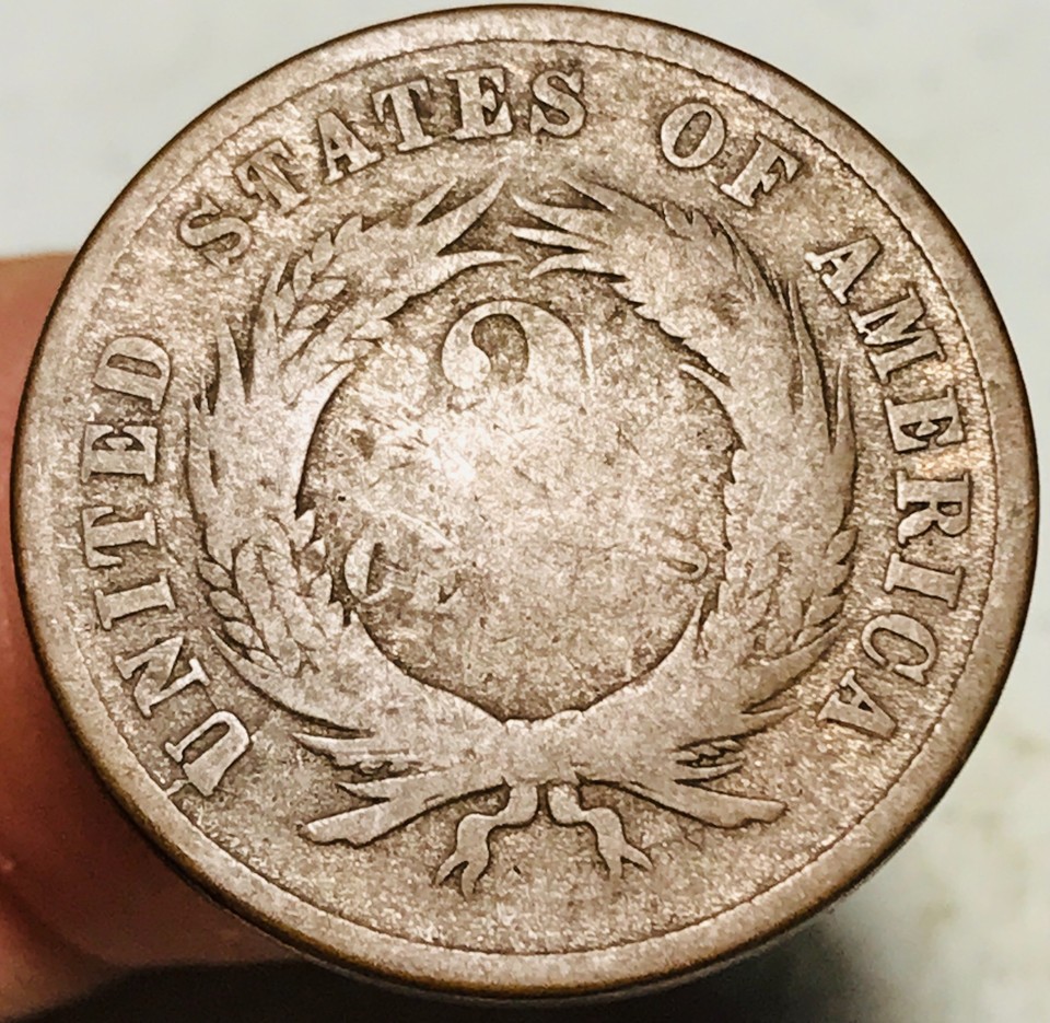 1865 Two Cent Piece 2C Ungraded Civil War Date US Copper Coin CC28808 ...