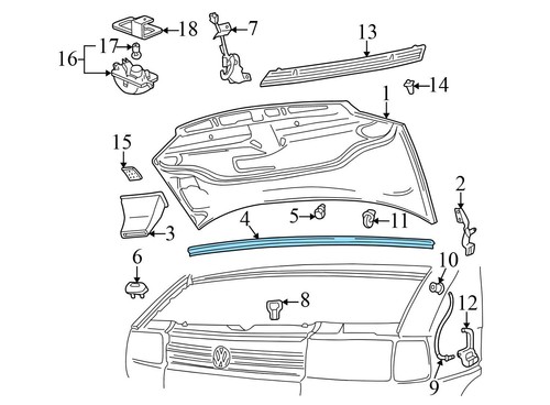 1987-1992 VW GOLF - RAIN TRAY SEAL / Weather Stripping / Gasket ...