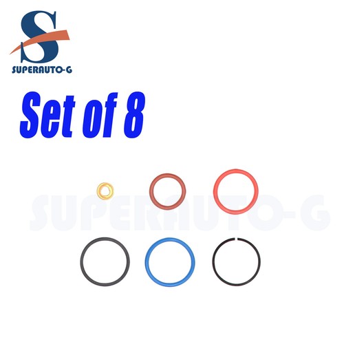 8 Kits Diesel Fuel Injector O-Ring Seals for Ford Powerstroke 7.3L XC3Z ...