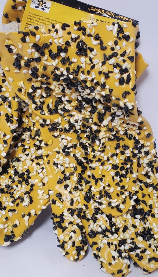 UGLY GLOVES WITH SAFETY CUFF, ONE SIZE FITS MOST PVC CHIP COATED PALM ...