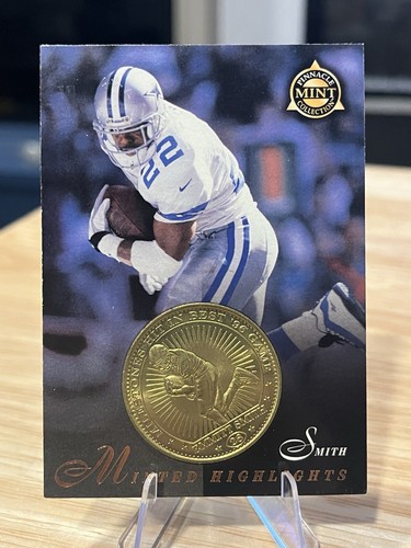 1997 Pinnacle Minted Highlights Emmit Smith #28 Gold Coin Insert Dallas ...