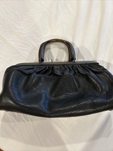 gucci leather doctor bag with wooden handle purse | eBay