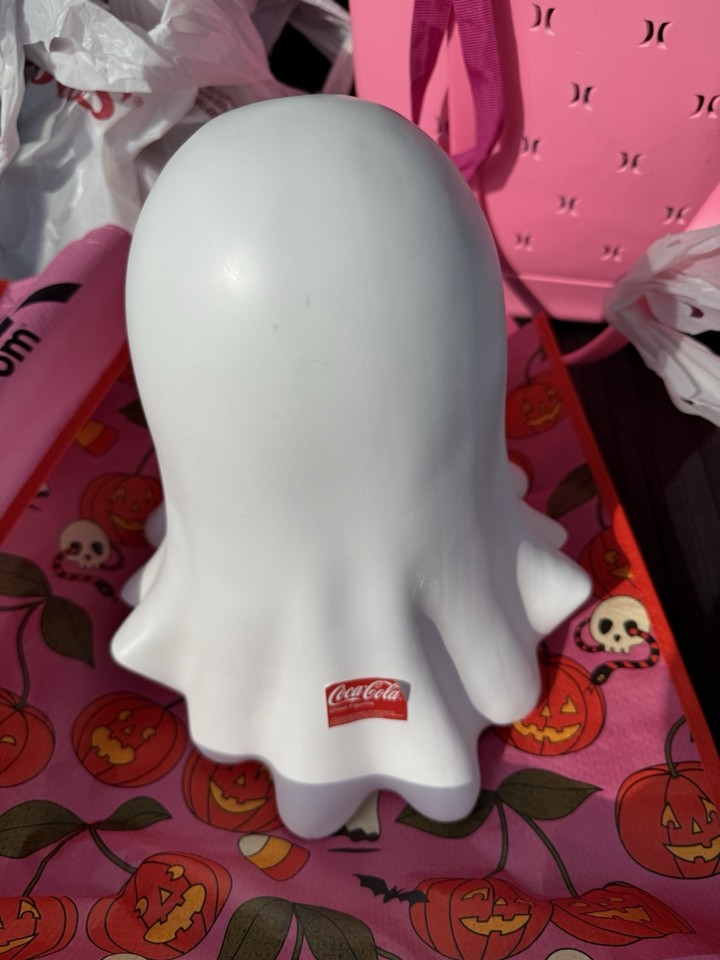 COCA-COLA Ghost Figurine Holding Diet Coke Can Halloween Decor (Sticker ...