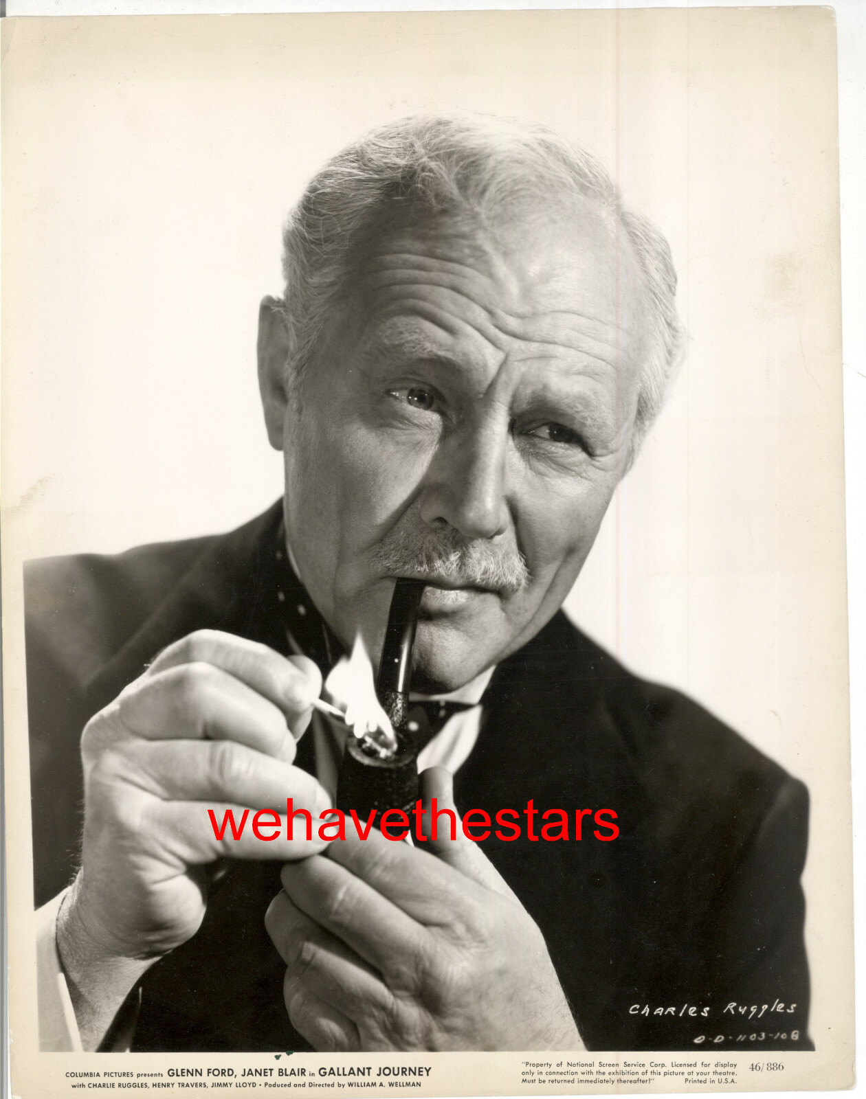 Vintage Charles Ruggles CHARACTER ACTOR '46 GALLANT JOURNEY Publicity ...