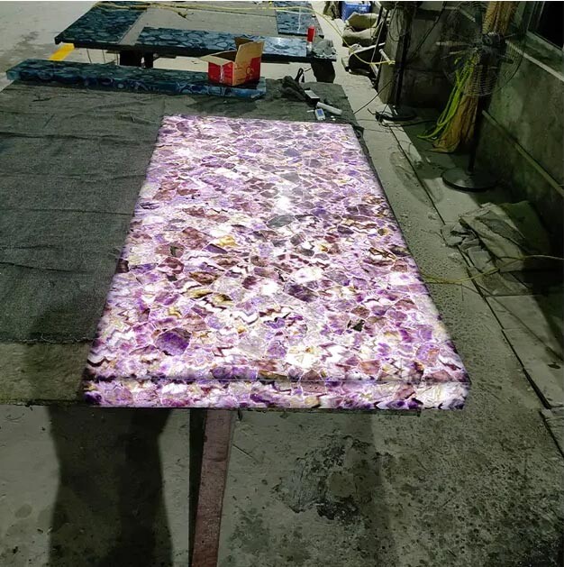 Natural Luxury Stone Marble Quartz Amethyst Worktop Purple Countertop ...