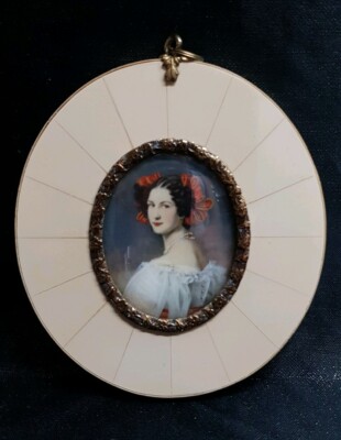 Miniatur Portrait Auguste Strobl 9,5 x 8,5 cm 210/19/31 | eBay.de