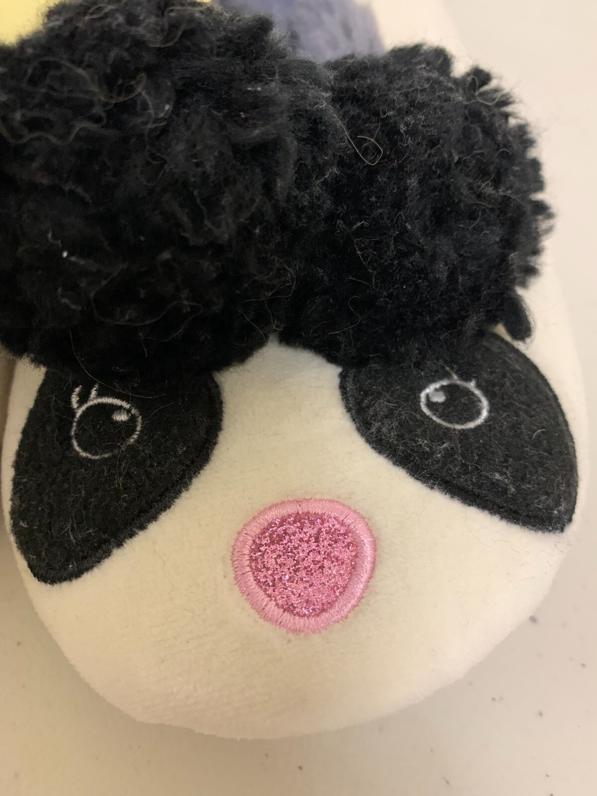 PJ COUTURE SOFT FUZZY PANDA SLIPPERS PINK NOSE #M2243 SIZE W LARGE 9-10 ...