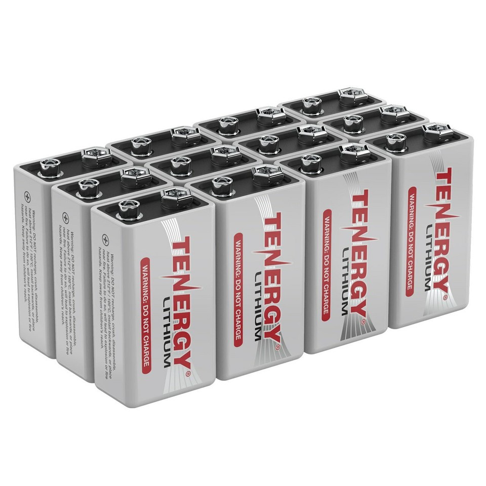 Tenergy 9V Lithium Battery 1200mAh L522 6LR61 1604LC UL Bulk Lot ...