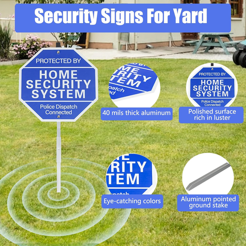Protected by Home Security System Signs for Yard - 10" X 28" Police ...