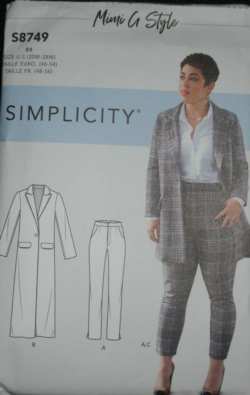 Mimi G Simplicity Sewing Pattern 8749 Women's Coat& Pants Size 20w-28w ...