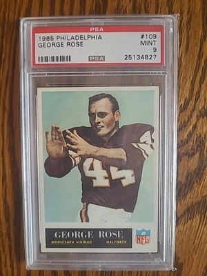 1965 Philadelphia #109 George Rose Mint PSA 9 Minnesota Vikings | eBay