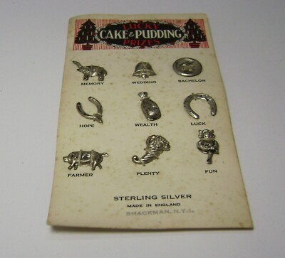 Rare 1930s Lucky Cake & Pudding Prizes Sterling Silver 9 Pieces ...