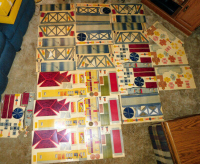 Vintage KMT KUSAN Train Paper Cardboard Sheet Buildings Model Train ...