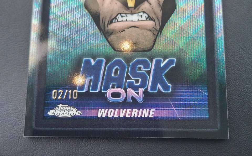 2024 Topps Chrome Marvel Wolverine Mask On, Mask Off Black 02/10 SSP ...