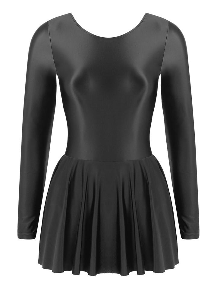 Women Oil Glossy Silky Micro Tight Dress Smooth Sheer Bodycon Dress ...