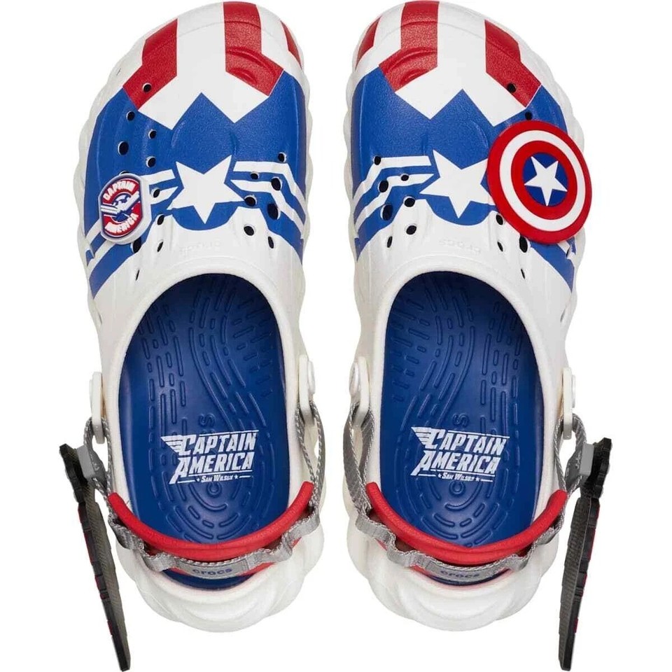 Crocs Adult Marvel Captain America Echo Clogs Men US7 / Women US9 | eBay