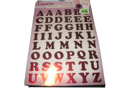 Transfermations Iron-on Foil Upper Case Letters Dark Pink 48pcs 1" tall ...