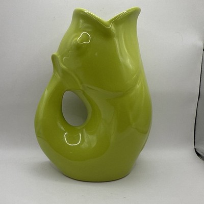 Gurgle Pot Gluggle Jug Kiwi Lime Green Large 9.5” Fish Pitcher 2006 | eBay