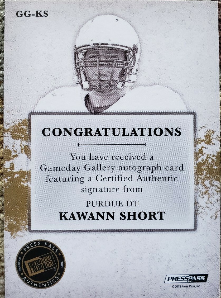 KAWANN SHORT 2013 Press Pass Red Ink AUTO Autograph #/50 "KK" Nickname ...