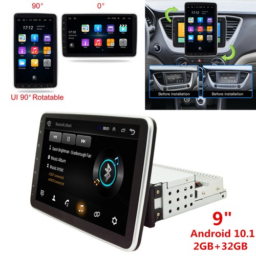9" Car Stereo Radio WiFi GPS Navigation Rotatable Touch Screen 1Din ...