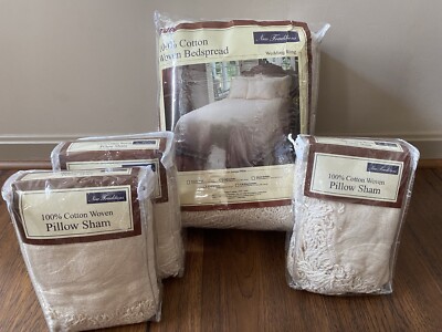 New Traditions Wedding Ring Cotton Woven King Bedspread & 3 Standard ...