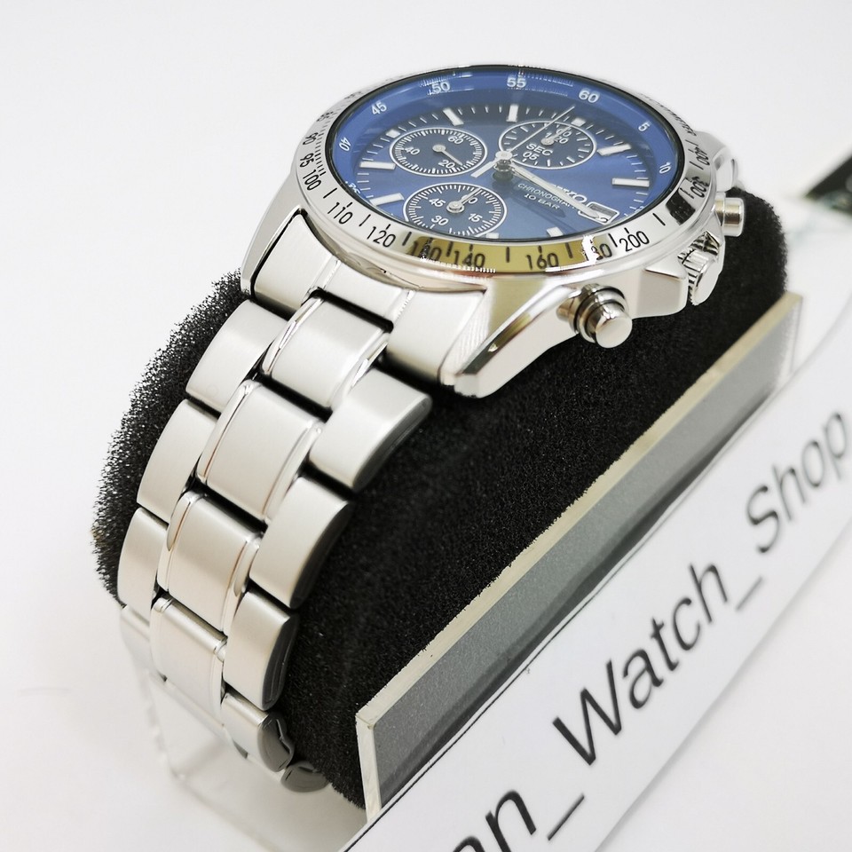 SEIKO SPIRIT SBTQ071 Blue Silver Chronograph Men's Watch New in Box | eBay