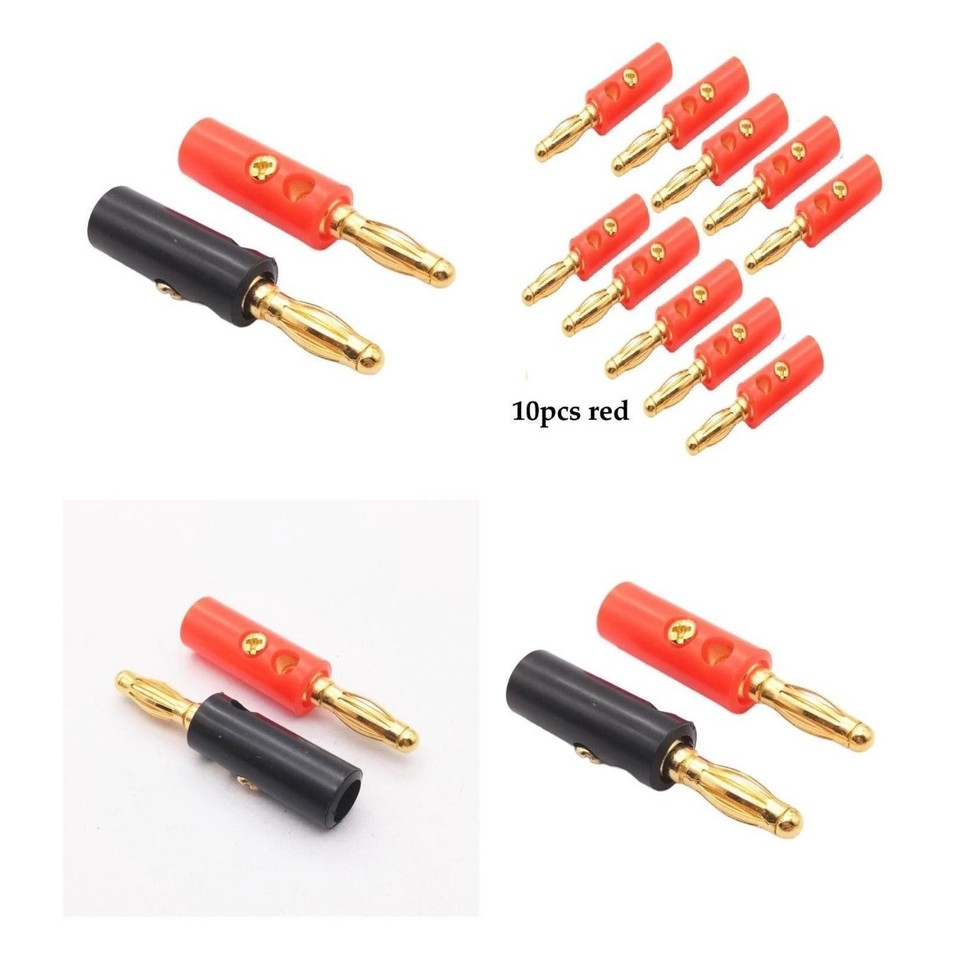 4mm Banana Connector Gold-plated Alloy Screw-lock Design No Solder ...