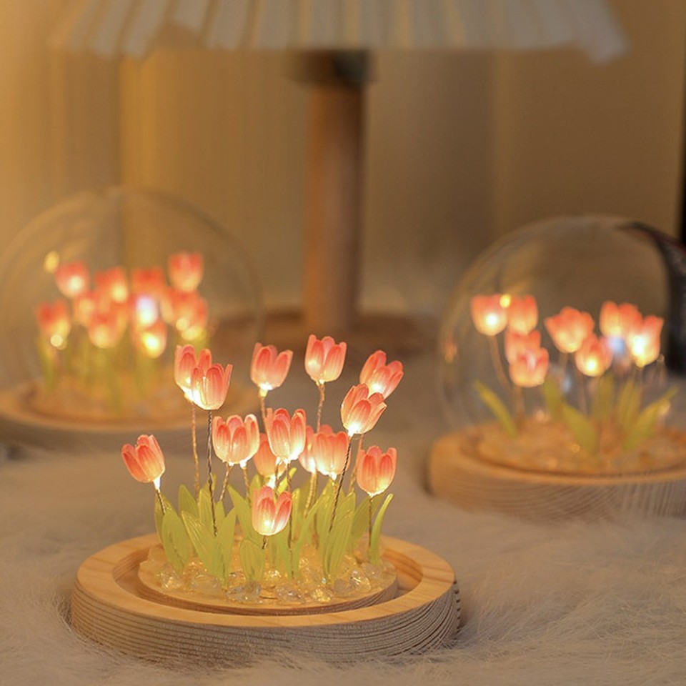 High Quality Tulip Night Light Bedside Light Handmade Table Lamp Decor ...