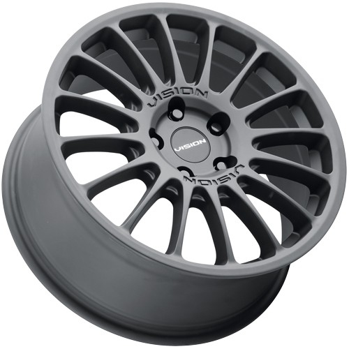(Set of 4) Vision 477 Monaco 17x8 5x108 +38mm Satin Black Wheels Rims ...