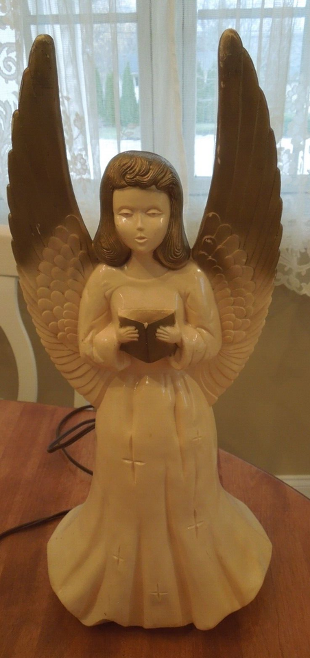 VINTAGE EMPIRE HARD PLASTIC BLOW MOLD LIGHT-UP ANGEL 18" TALL CHRISTMAS ...