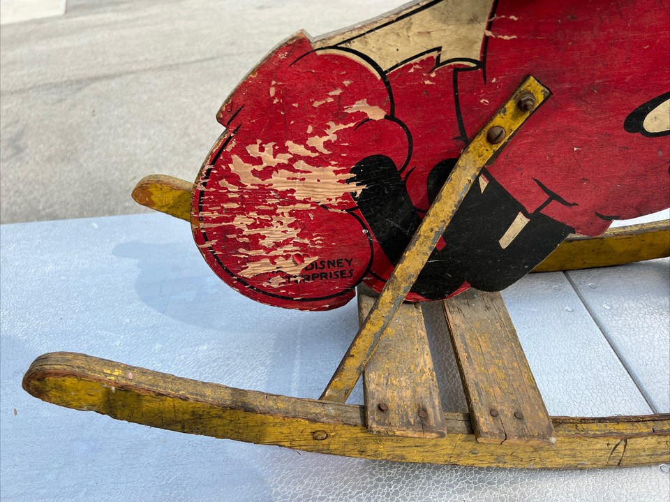 Antique 1930s Disney Enterprises MICKEY MOUSE Rocker Toy Mengel ...