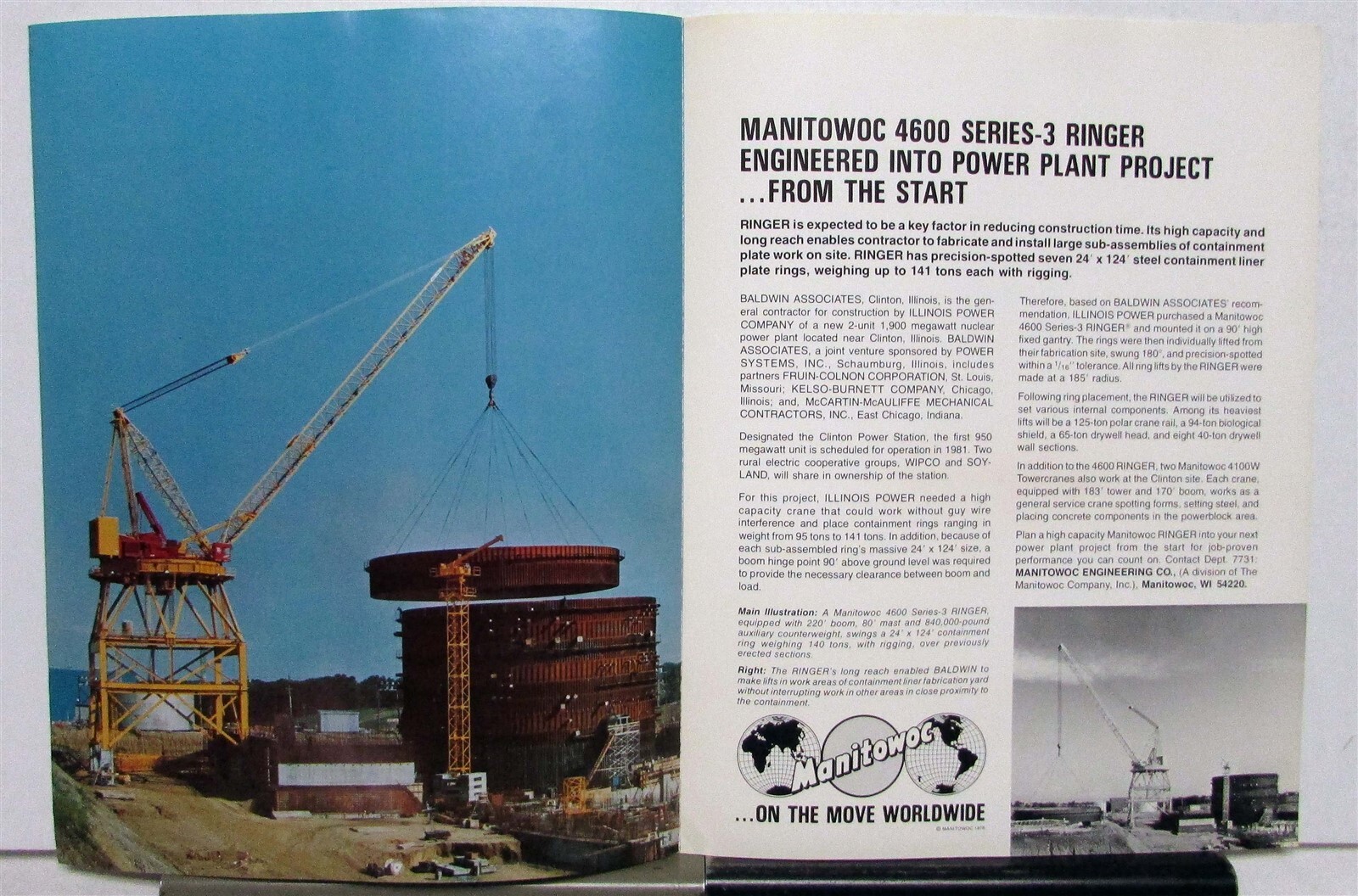 1978 Manitowoc Cranes Series 3 Ringer Construction Sales Folder | eBay