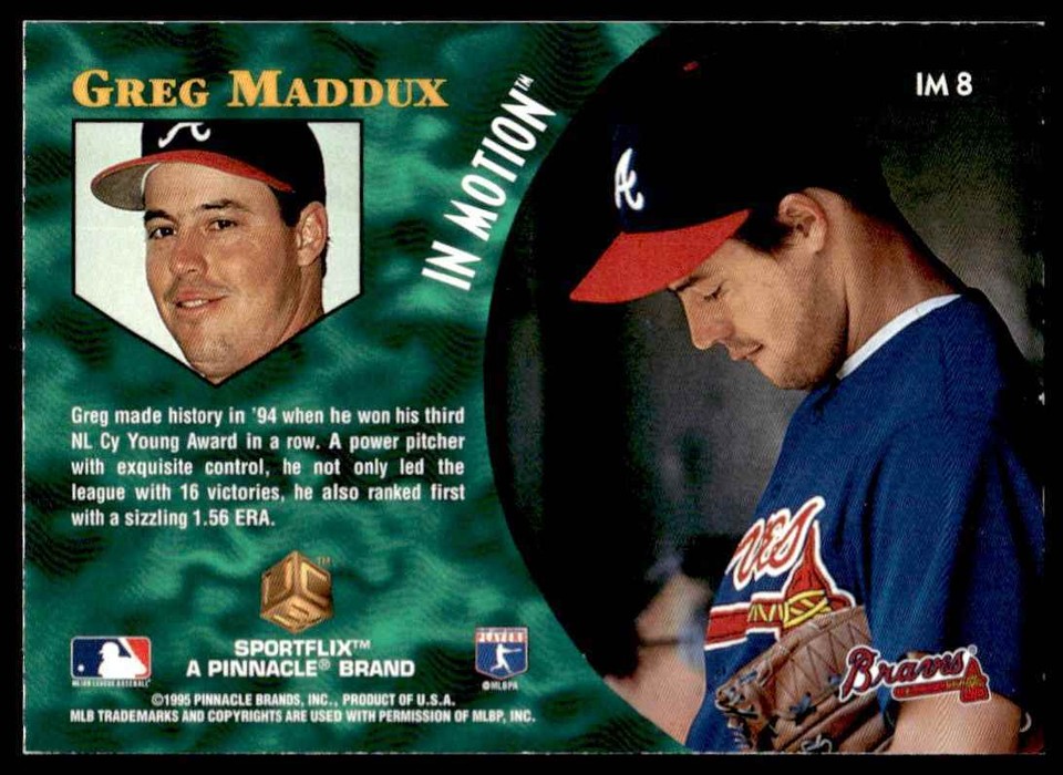 1995 Sportflix UC3 In Motion Greg Maddux Atlanta Braves #IM8 | eBay
