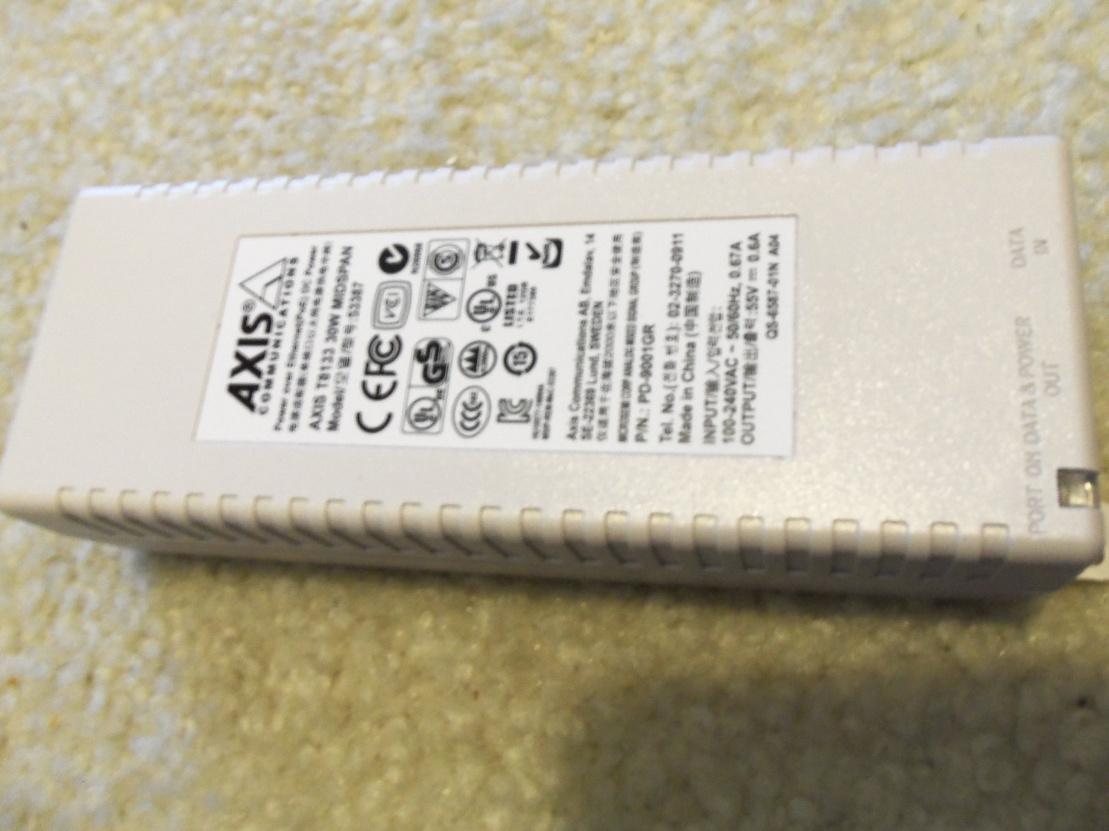 AXIS T8133 PoE 1-port midspan 30W Power over Ethernet DC Power | eBay