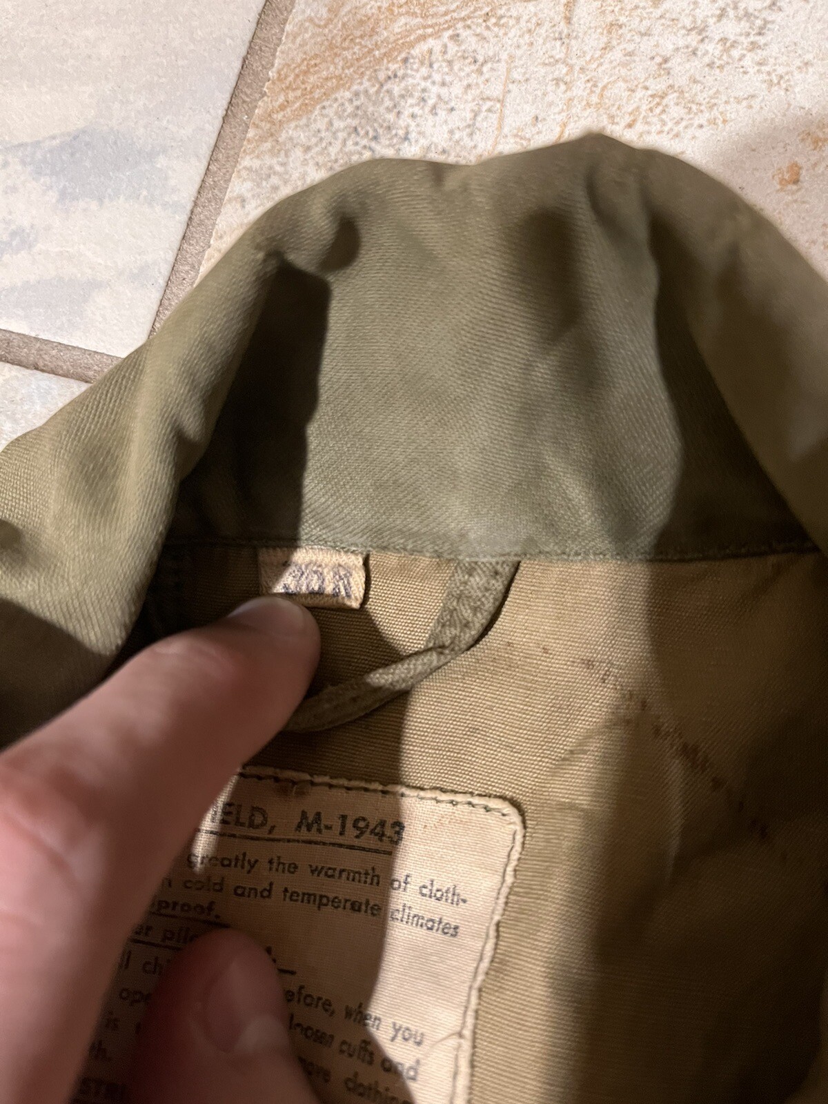 WW2 WWII US ARMY M1943 M43 FIELD JACKET- 36R 187th Airborne Infantry ...