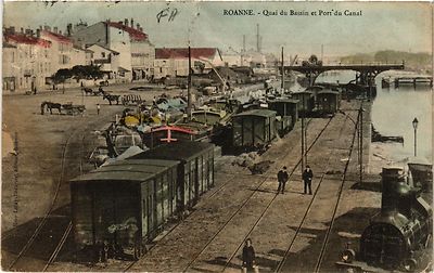 CPA ROANNE Quai de Bassin et Port du Canal (339169) | eBay