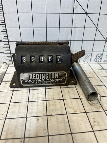 VINTAGE FB. REDINGTON 5-digit Mechanical Counting Machine Turn Knob ...