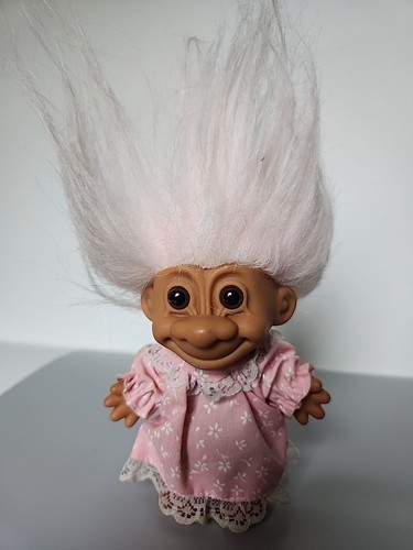 Vintage Russ Troll Doll In Pink Dress Nightgown | eBay