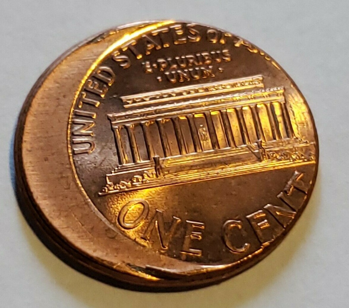 MINT ERROR - Lincoln Memorial One Cent Struck Off Center Cent Coin ...