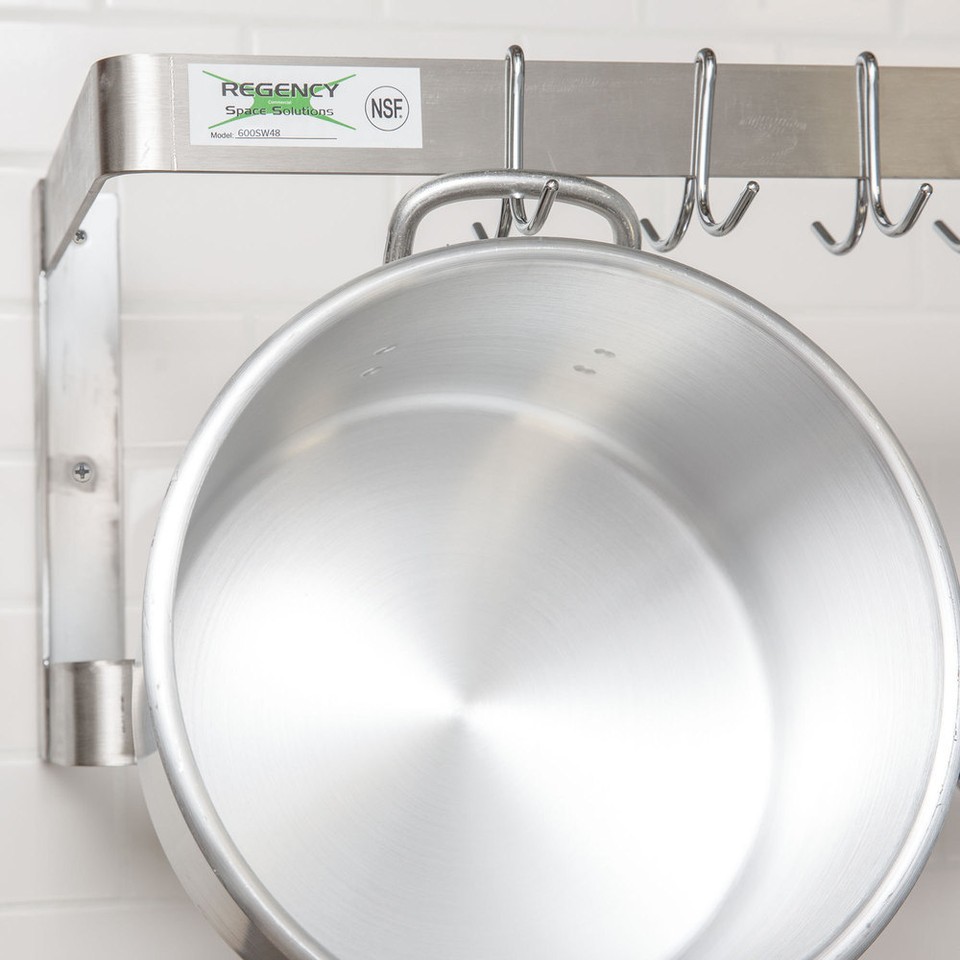 48" Wall Mount Commercial Kitchen Stainless Steel Double Pot Pan Rack ...
