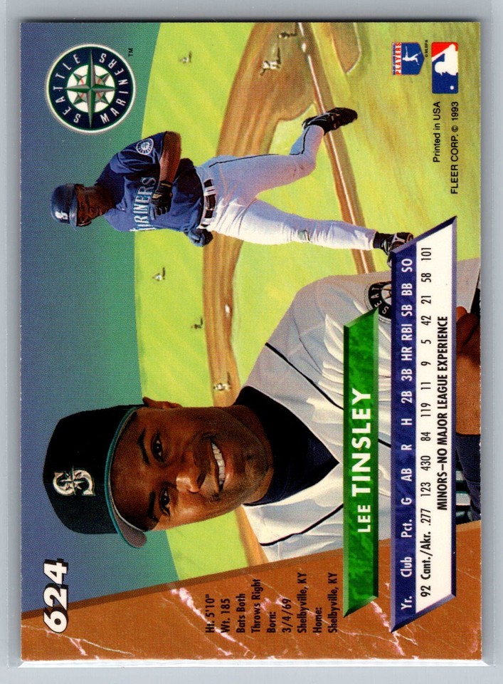 Lee Tinsley 1993 Ultra Rookie BASEBALL #624 Seattle Mariners | eBay